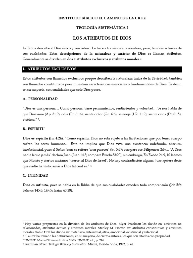 11 Los Atributos De Dios Tsi Pdf Dios Gracia Divina
