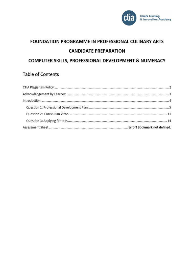 Foundation Assignment Instructions (Computer Skills Professional ...