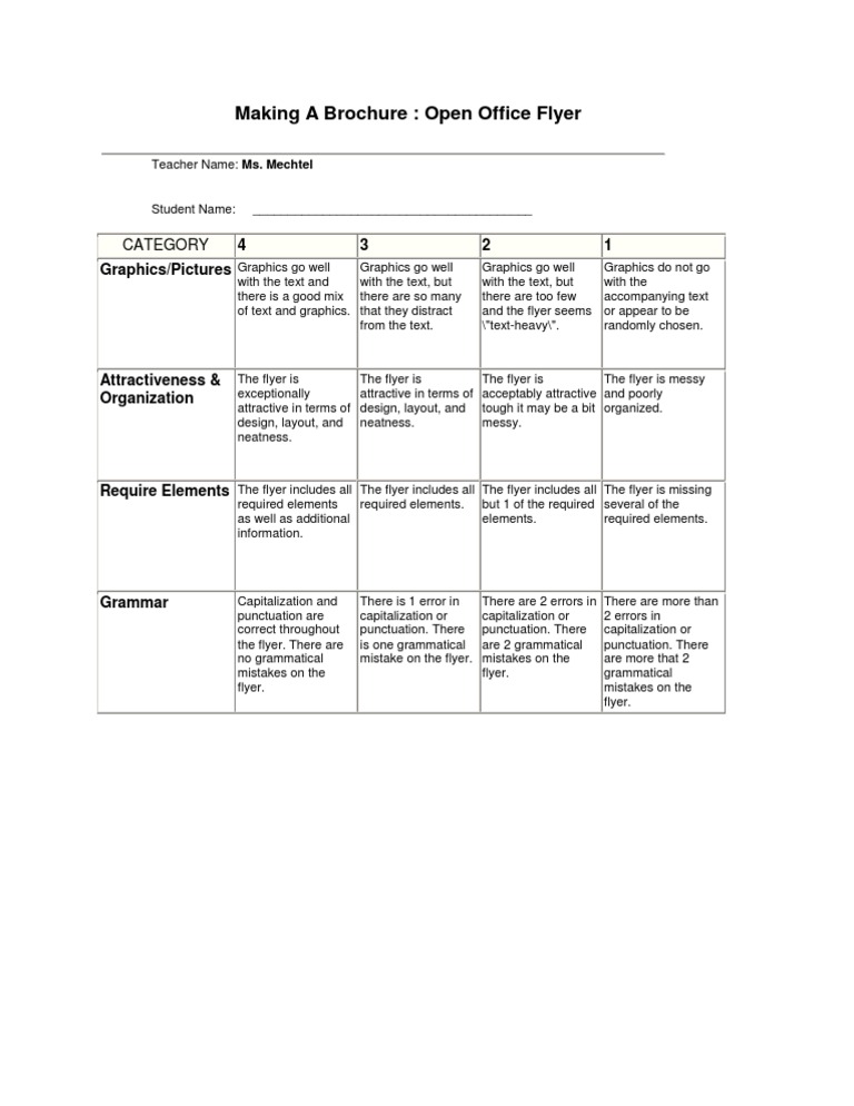 Flyer Rubric | PDF