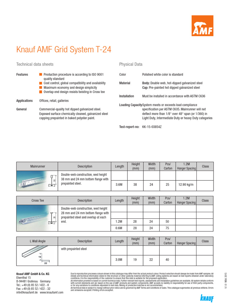 DS - Knauf AMF Grid System - T24 | PDF