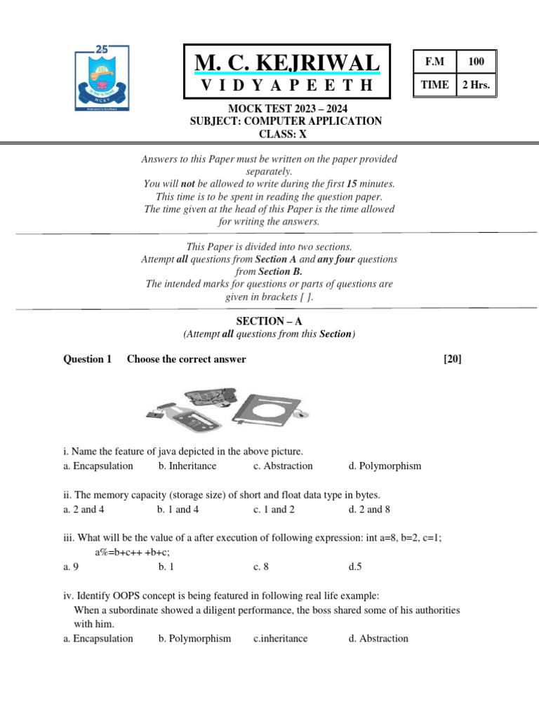 10 Computer Application Mock Test | PDF | Integer (Computer Science ... 10 Computer Application Mock Test | PDF | Integer (Computer Science ...