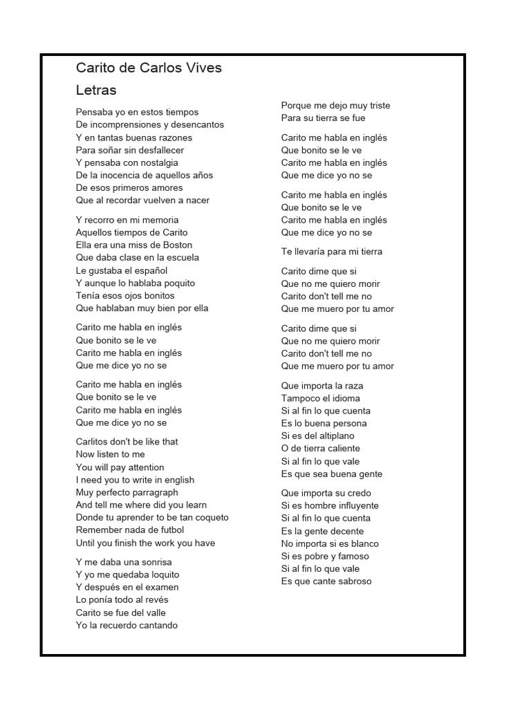 Carito De Carlos Vives Pdf