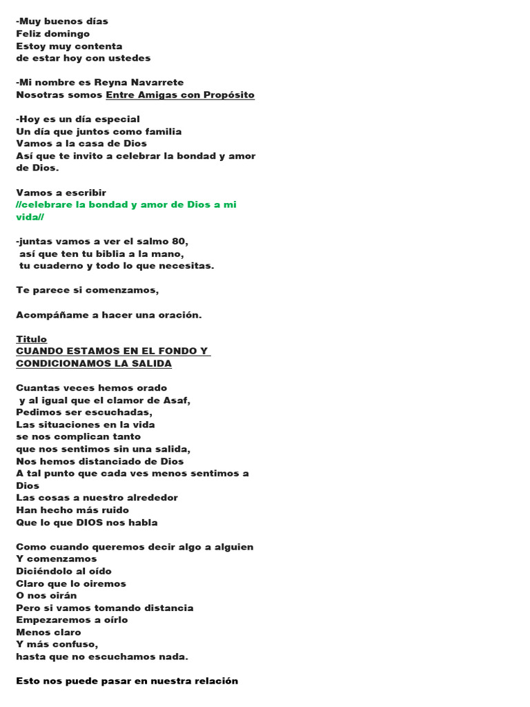 Devocional Salmo 80 Pdf Oración Pecado