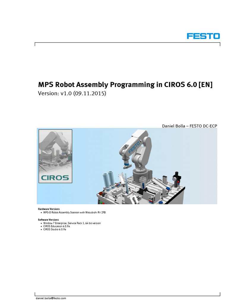 MPS RobotAssembly Programming in Ciros6 v1 0 en | PDF | Simulation | Computer File