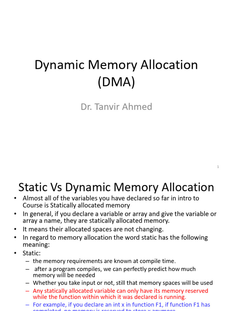 3 - Dynamic - Memory - Allocation | PDF | Pointer (Computer Programming ...