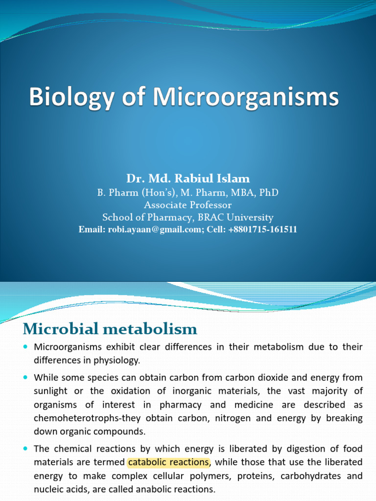 Biology of Microorganisms (Autosaved) | PDF | Growth Medium | Metabolism