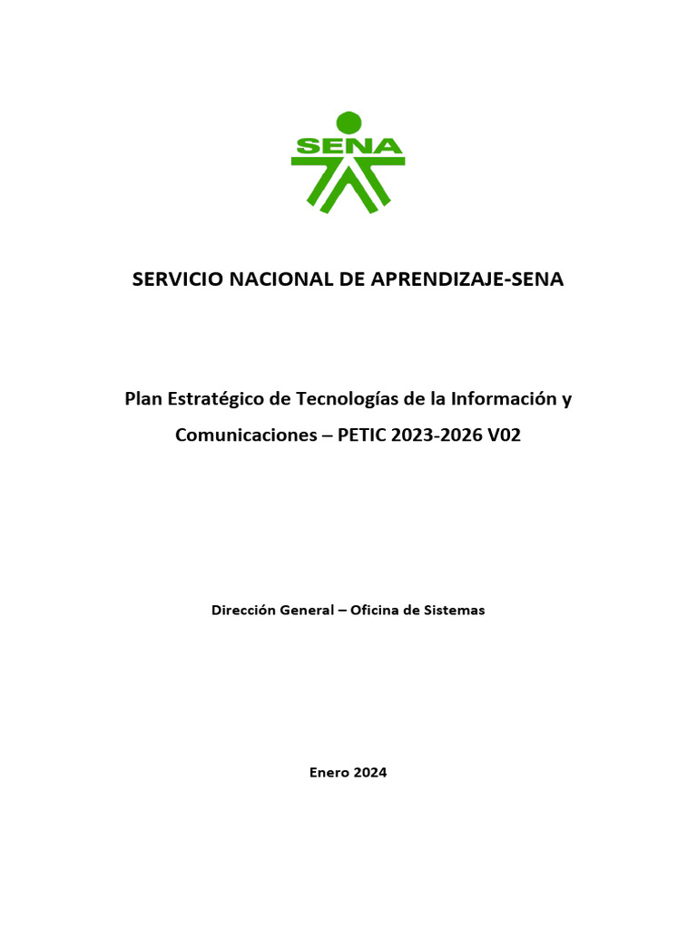 Petic Sena 2023 2026 V2 | PDF | Planificación estratégica | Gobierno E