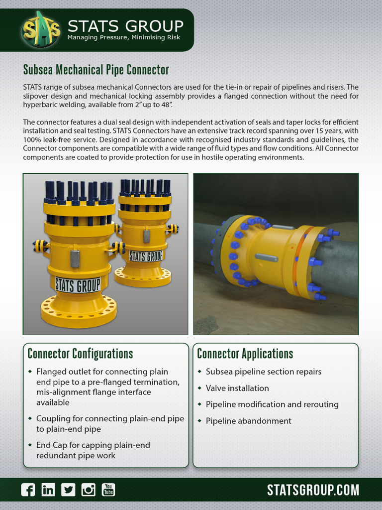 Subsea Mechanical Pipe Connector | PDF | Pipe (Fluid Conveyance ...