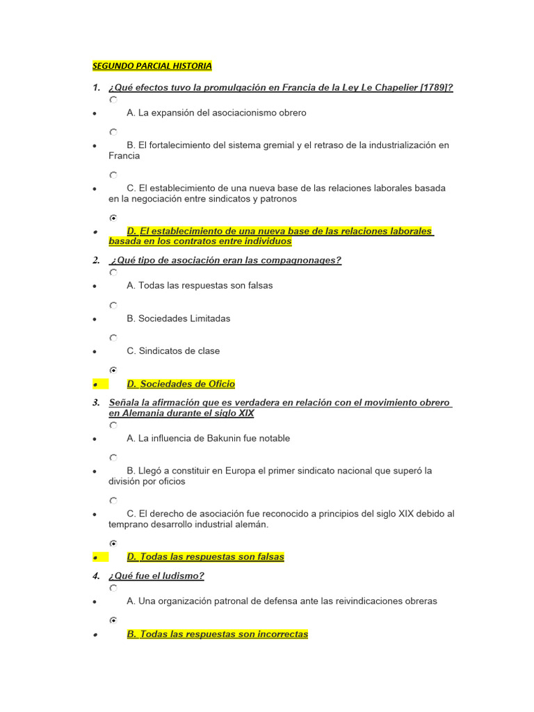 Efectos de la Ley Le Chapelier y el Movimiento Obrero | PDF ...