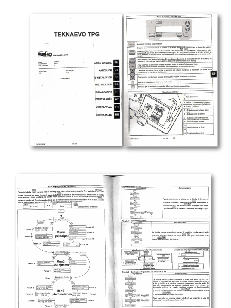 Manual de Funcionamiento Bombas Tekna EVO | PDF