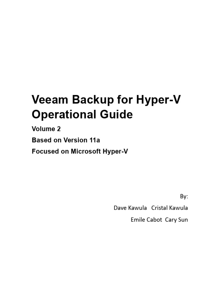 Veeam Backup and Replication Operations Guide - Volume 2 | PDF | Microsoft Azure | Cloud Computing