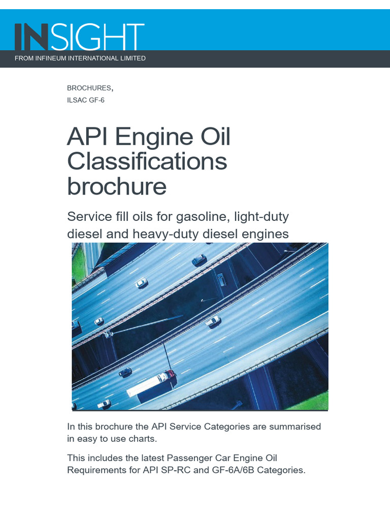 API Engine Oil Classifications Brochure | PDF API Engine Oil Classifications Brochure | PDF