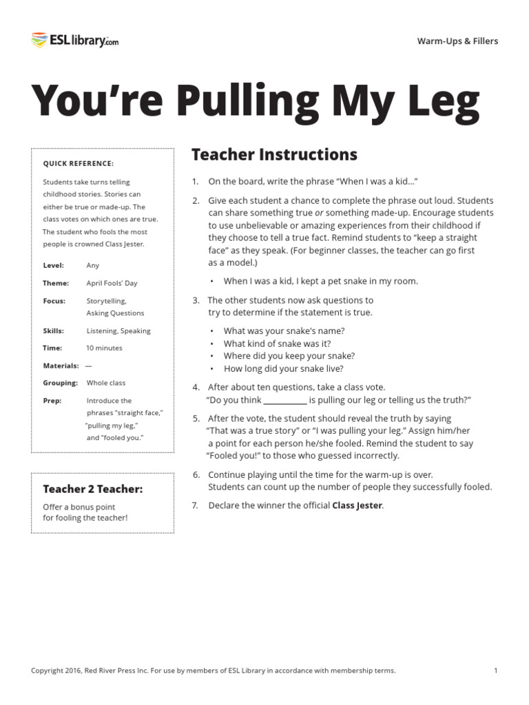 105 - Youre Pulling My Leg - US | PDF