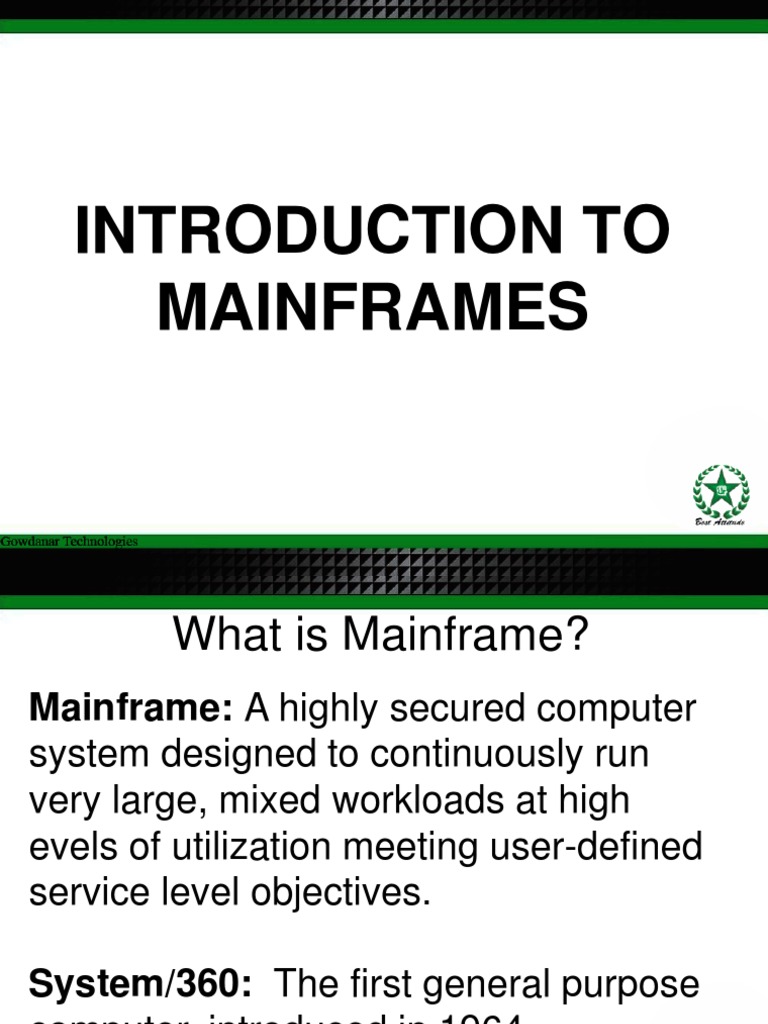 1.MF Introduction | PDF | Mainframe Computer | Operating System
