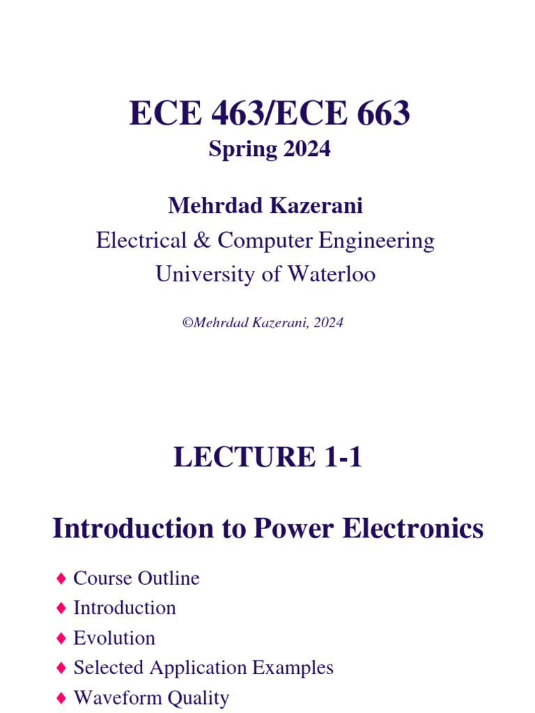 Lecture 1-1 | PDF | Rectifier | Power Inverter