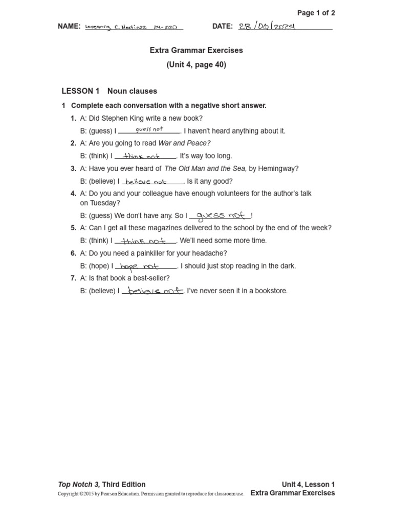 UNIT - 04 - Extra - Gram - Exercises ' | PDF