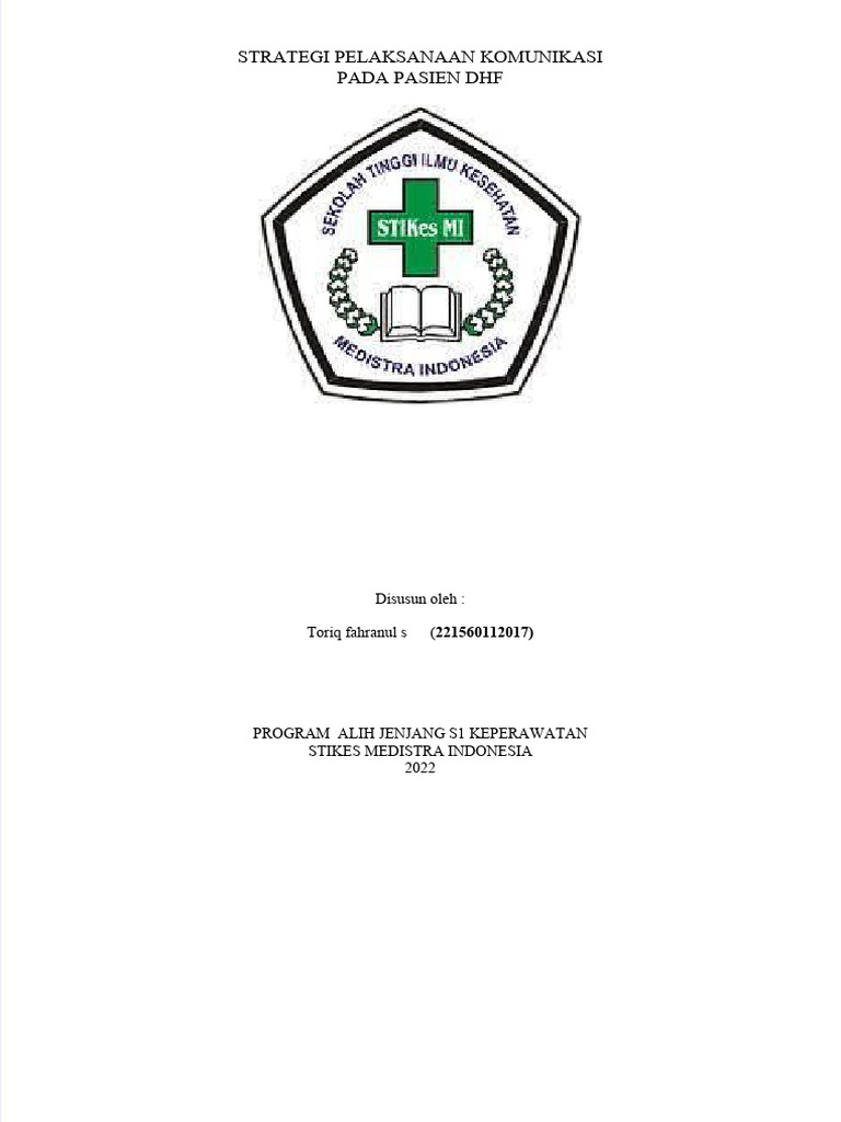 Komunikasi Terapeutik Pasien DHF Kel 01 | PDF | Sains & Matematika