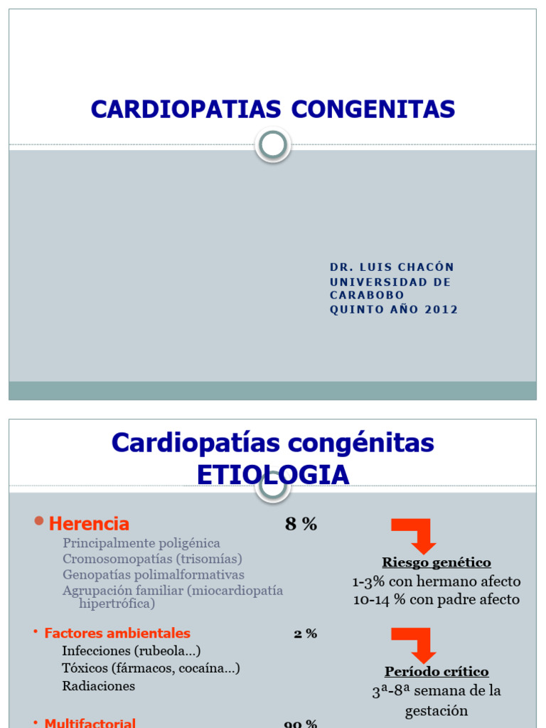 Cardiopatias Congénitas | PDF | Defecto cardiaco congenito | Causas de ...