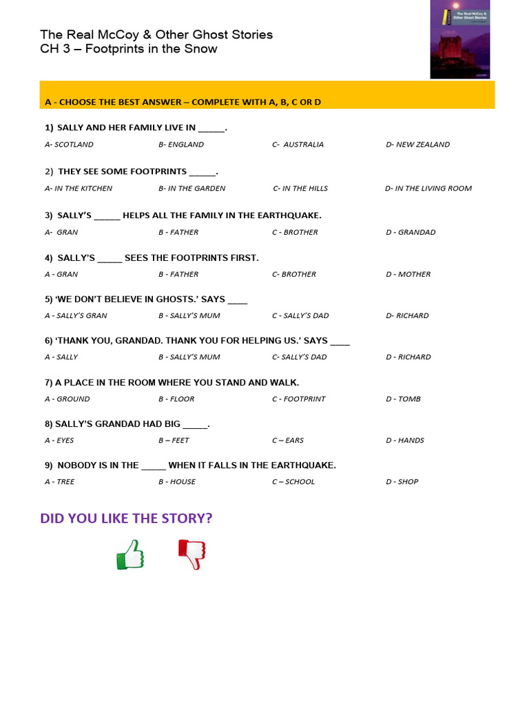 Worksheet - Footprints in The Snow | PDF