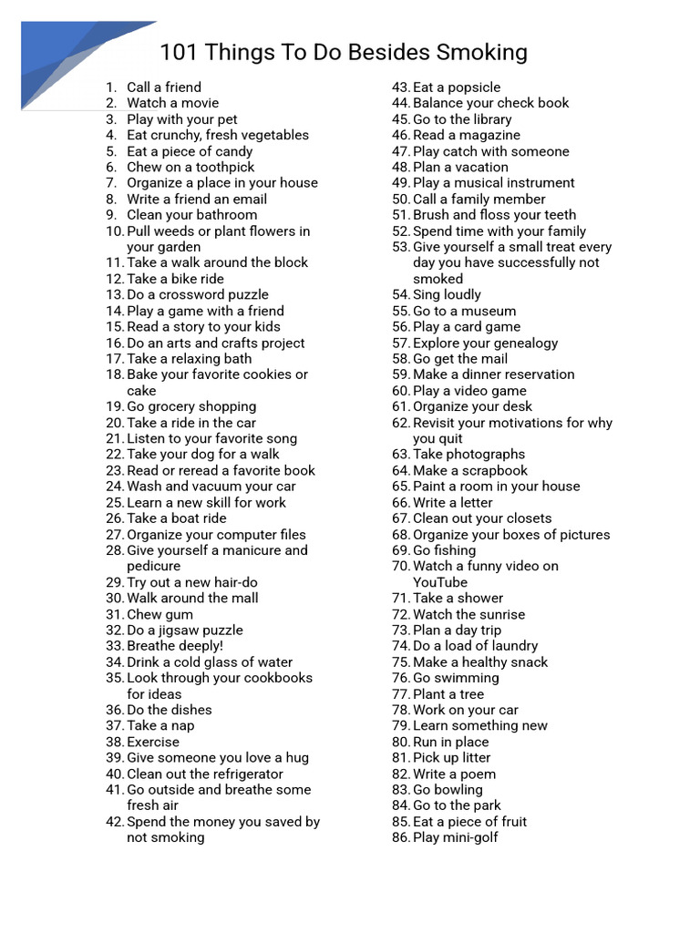 101 Things - Smoking | PDF