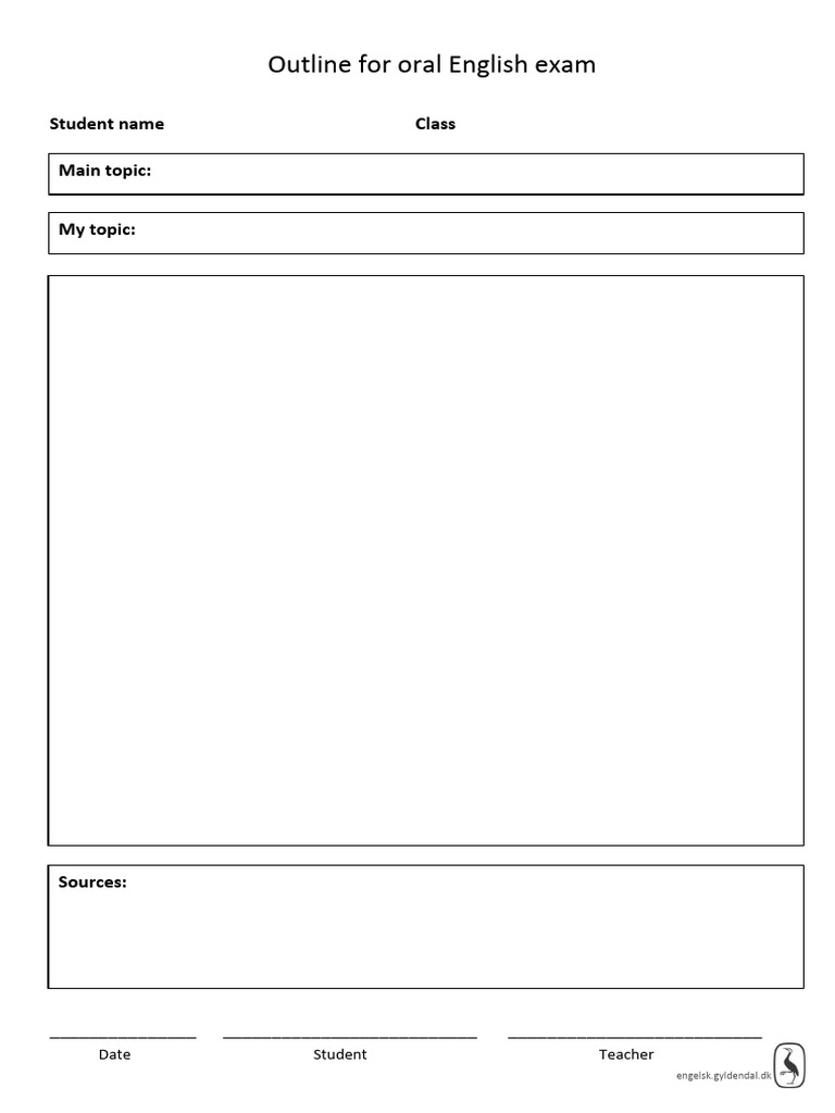 Oral English Exam Outline | PDF