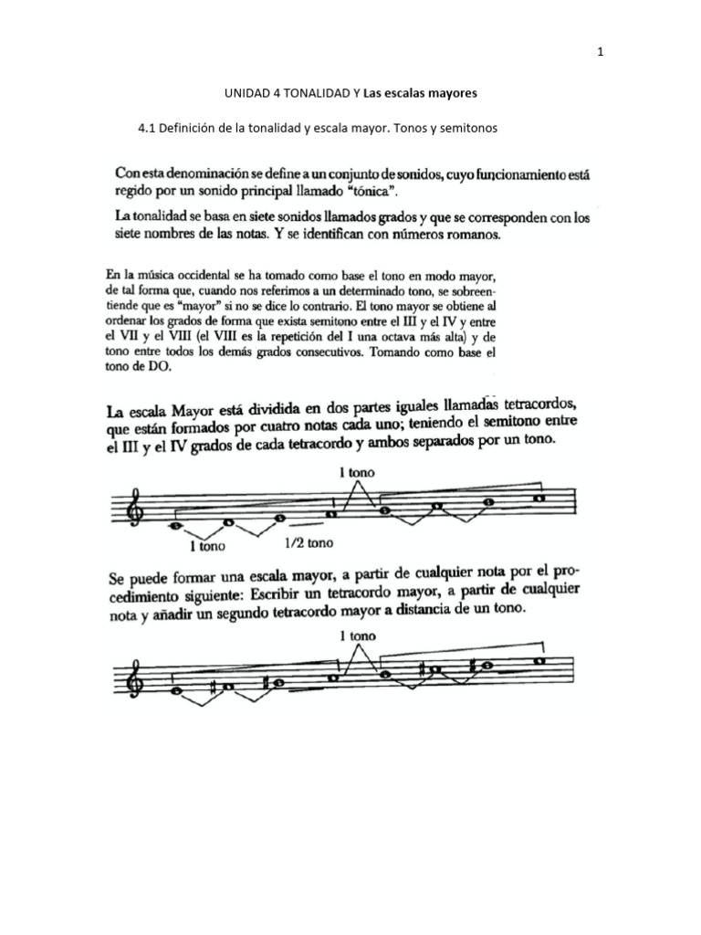 Tonalidad y Escalas Mayores: Guía Completa | PDF