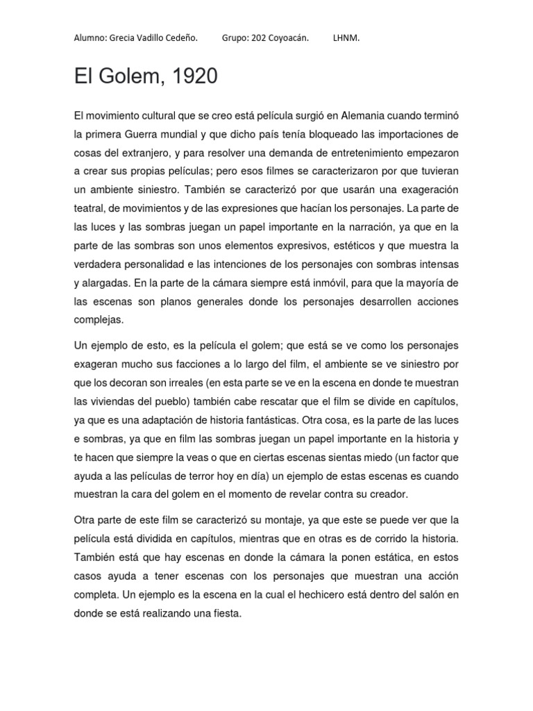 El Golem, 1920 | PDF