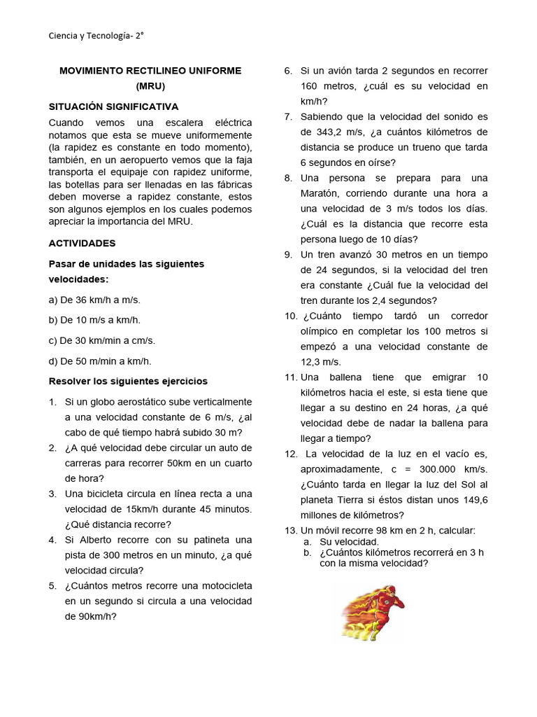 Practica de Mru | PDF | Velocidad