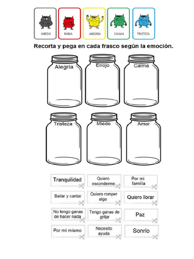 Frascos Emociones | PDF