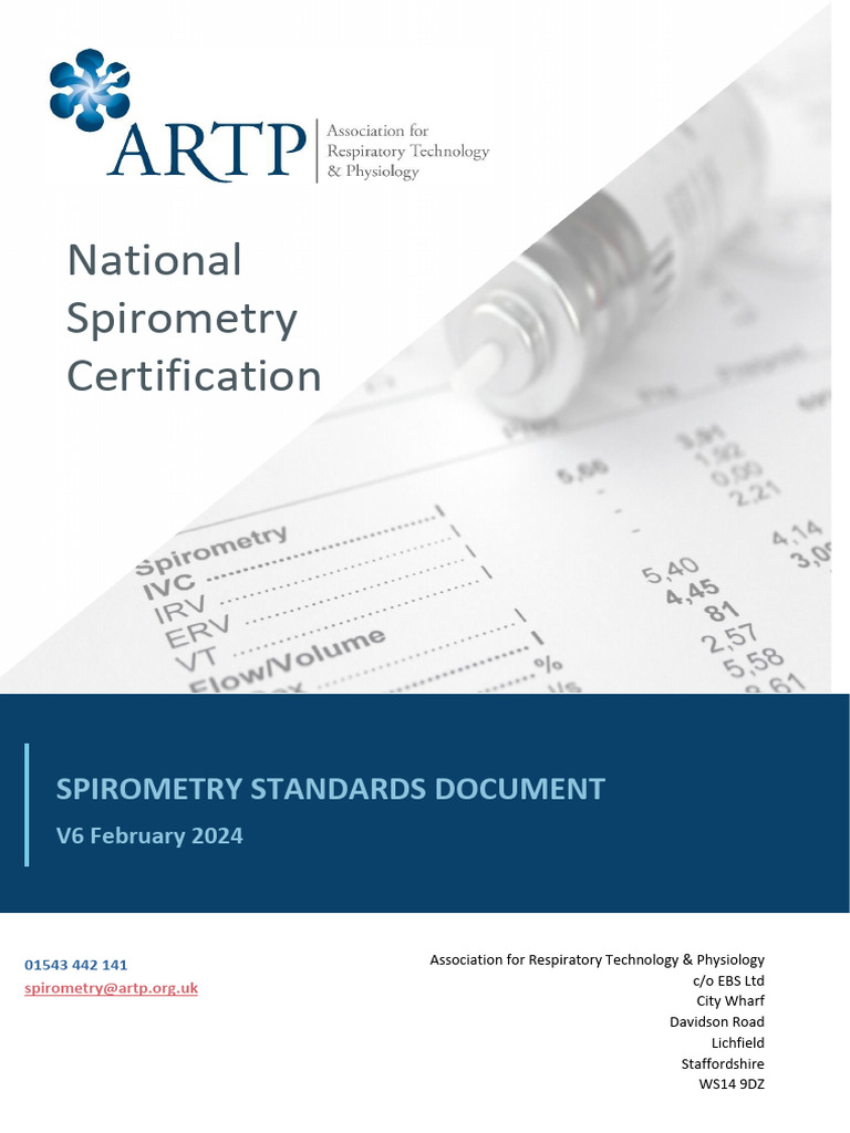 ARTP Spirometry Certification Standards | PDF | Verification And ...