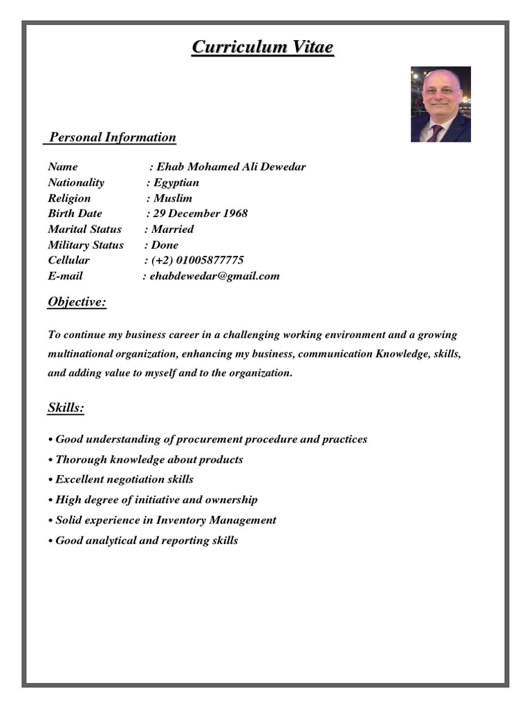 CV Ehab Dewedar | PDF | Business