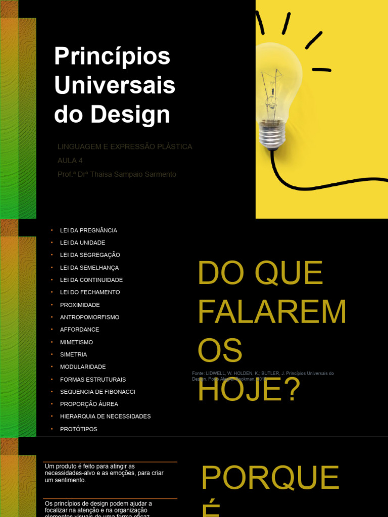 LEP Aula 4 - Princípios Universais Do Design | PDF