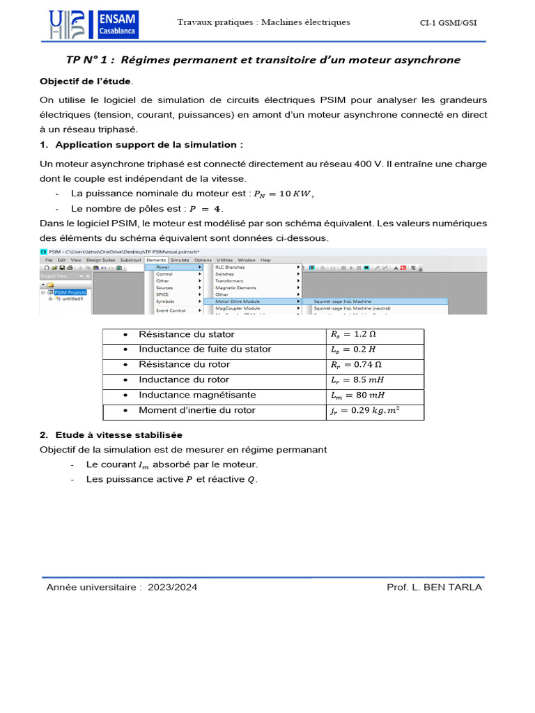 TP N°1 Mas | PDF | Puissance (physique) | Grandeur physique