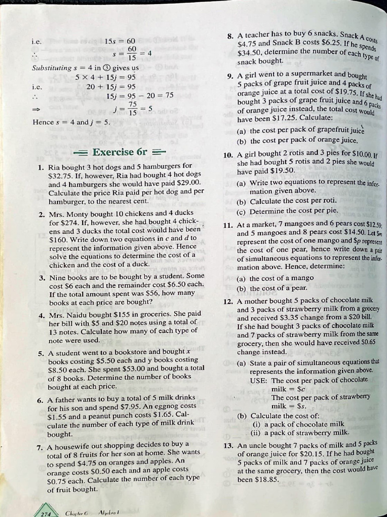 Word Problems Leading To Simultaneous Equations | PDF