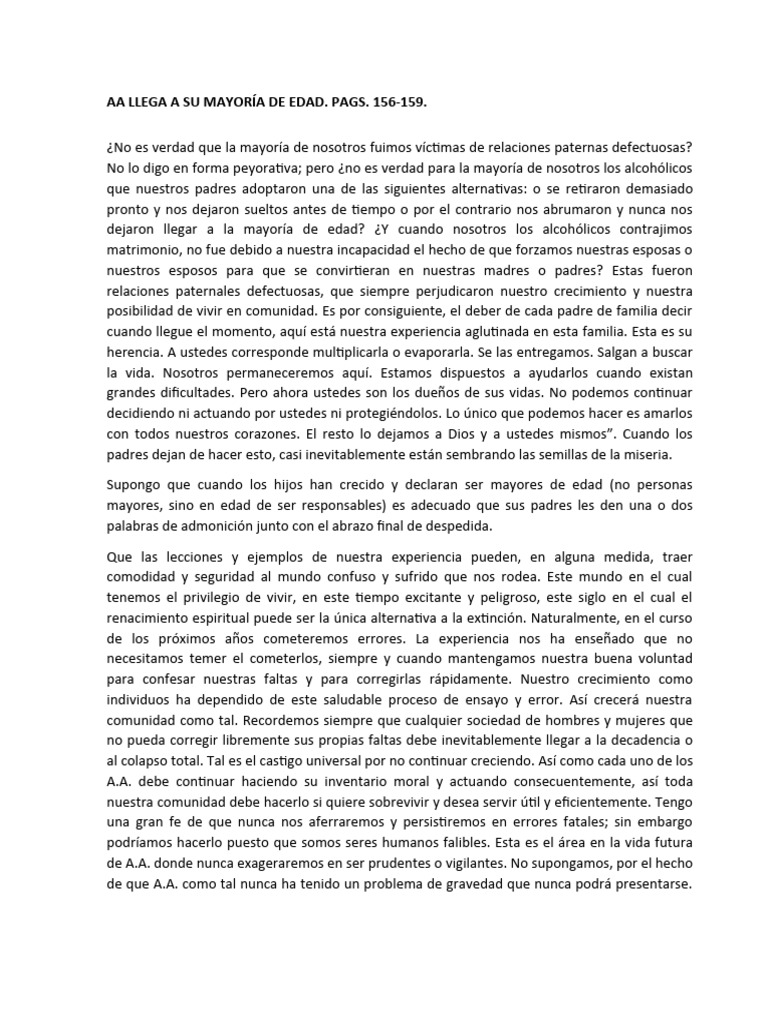 Aa Llega A Su Mayoría de Edad | PDF | Alcoholismo | Ira