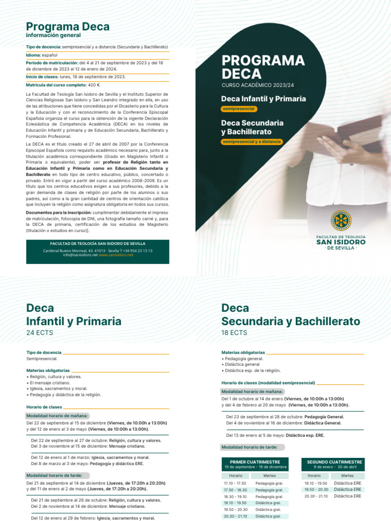 DECA 2023/24: Curso Semipresencial en Sevilla | PDF | Educación Secundaria | Educación primaria