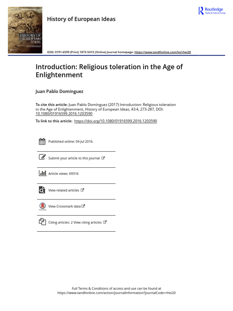 Enlightenment and Religious Toleration | PDF | Age Of Enlightenment ...