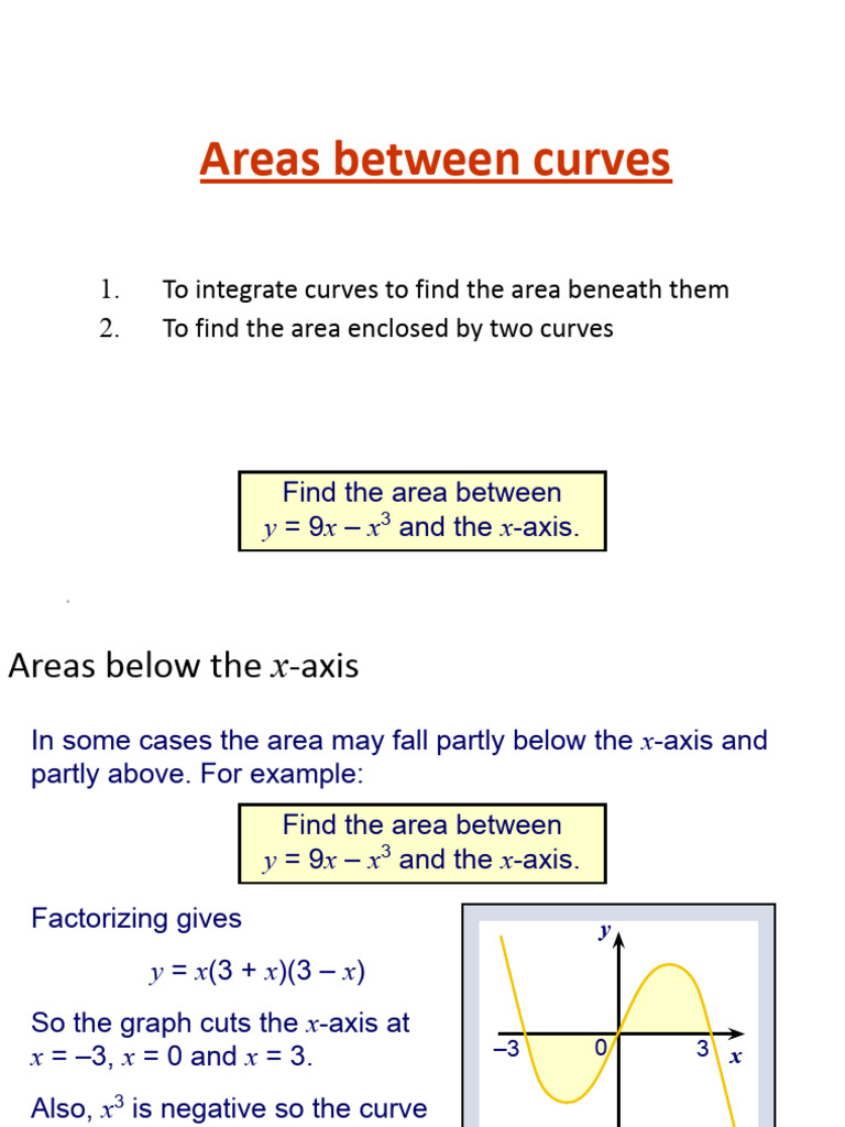 Areas Between Curves | PDF | Area | Curve