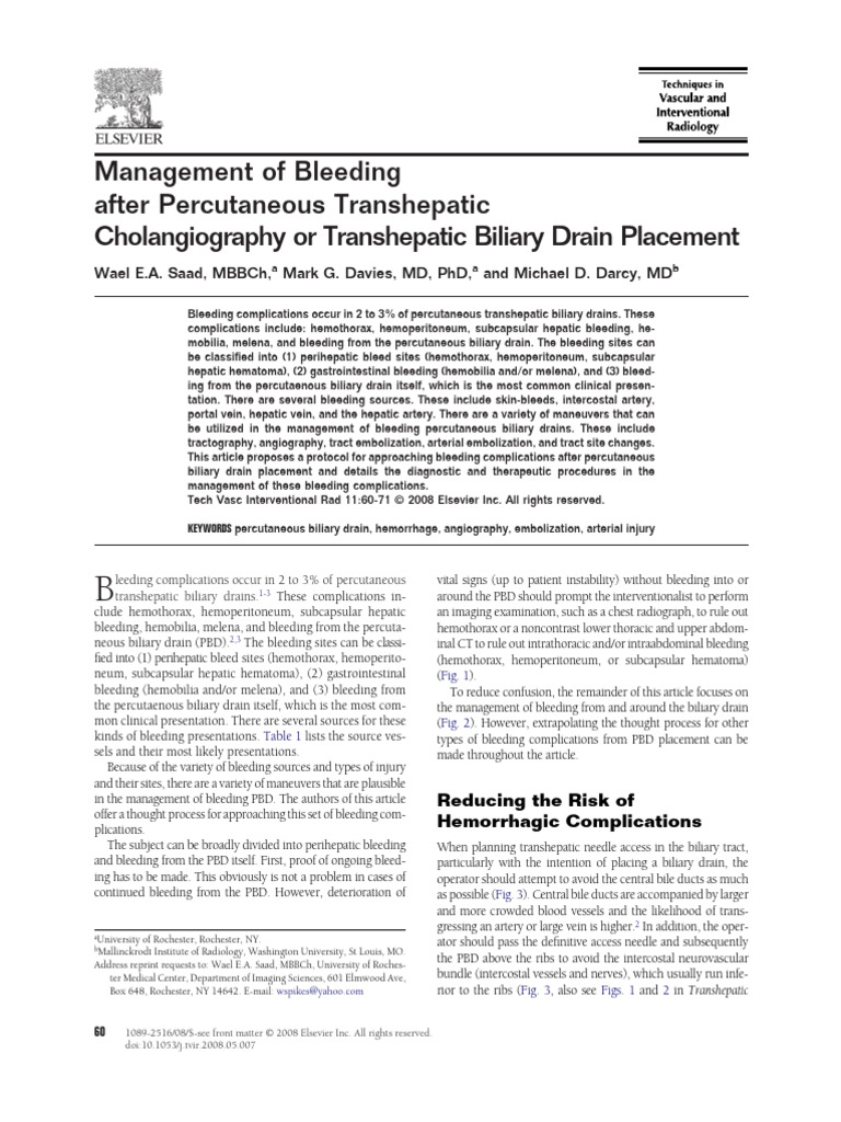PTC Bleeding | PDF | Liver | Angiography