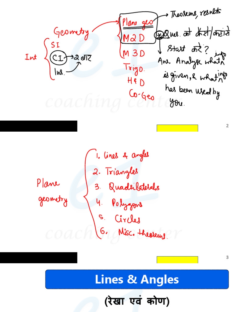 01 Plane Geometry Class 01 (MATHS - Plane Geometry) | PDF