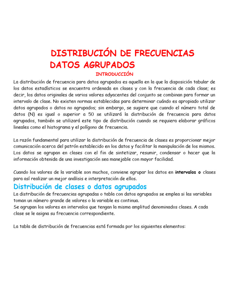 Distribución de Frecuencias Datos Agrupados | PDF | Histograma