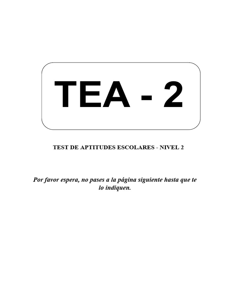 Cuadernillo Del TEA | PDF