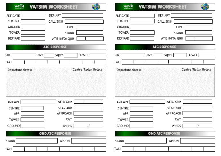 VATSIM WORKSHEET v1.2 | PDF