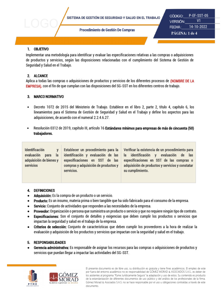 Procedimiento de Compras | PDF | Calidad (comercial) | Business