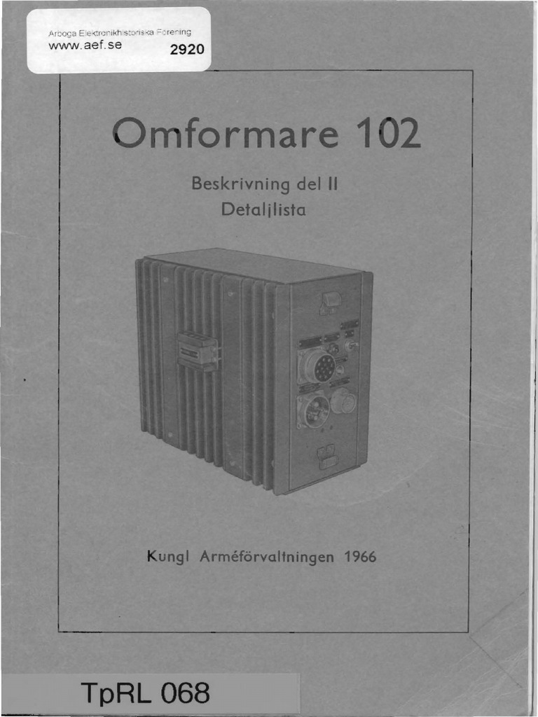 102 Omformare 102 2920 | PDF