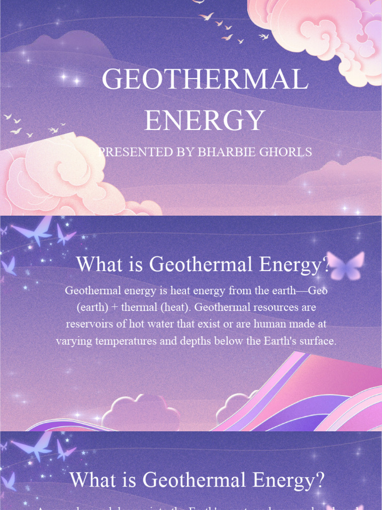 Purple Pink Aesthetic Group Project Presentation | PDF | Geothermal ...