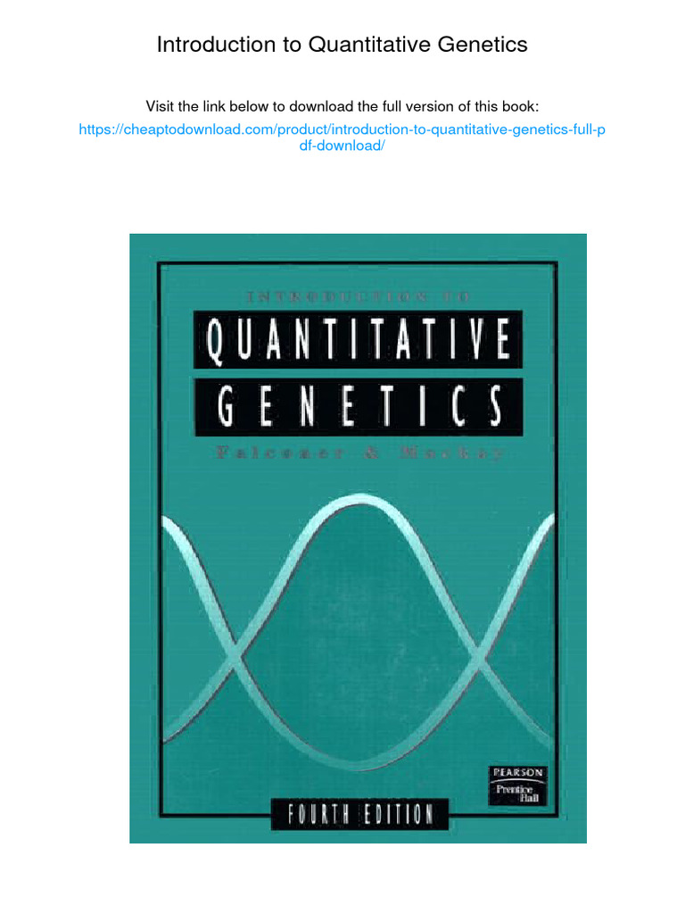 Introduction To Quantitative Genetics. ISBN 0582243025, 978-0582243026 ...