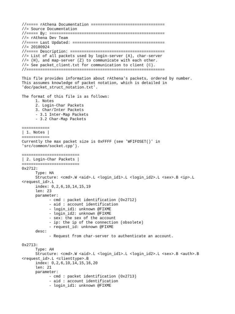 rAthena Packet Communication Guide | PDF | Transmission Control ...