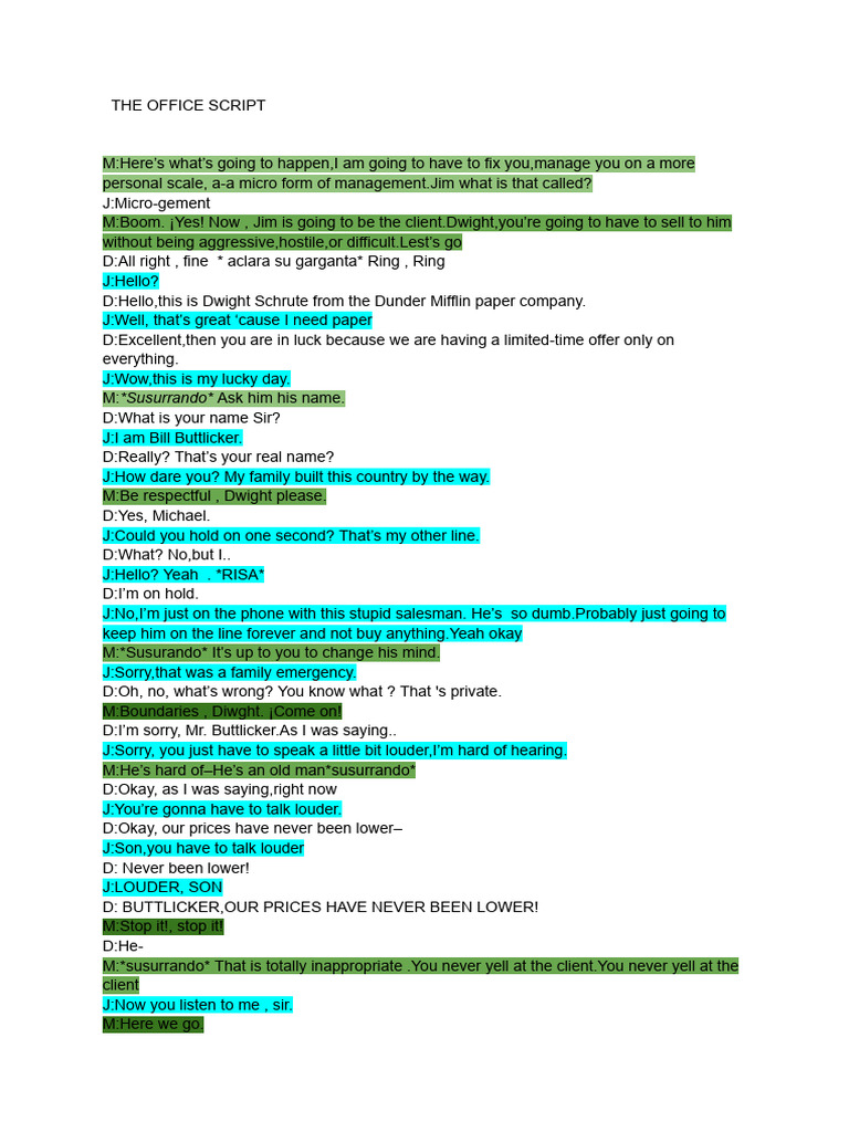 The Office Script | PDF | Television Episodes | American Television ...
