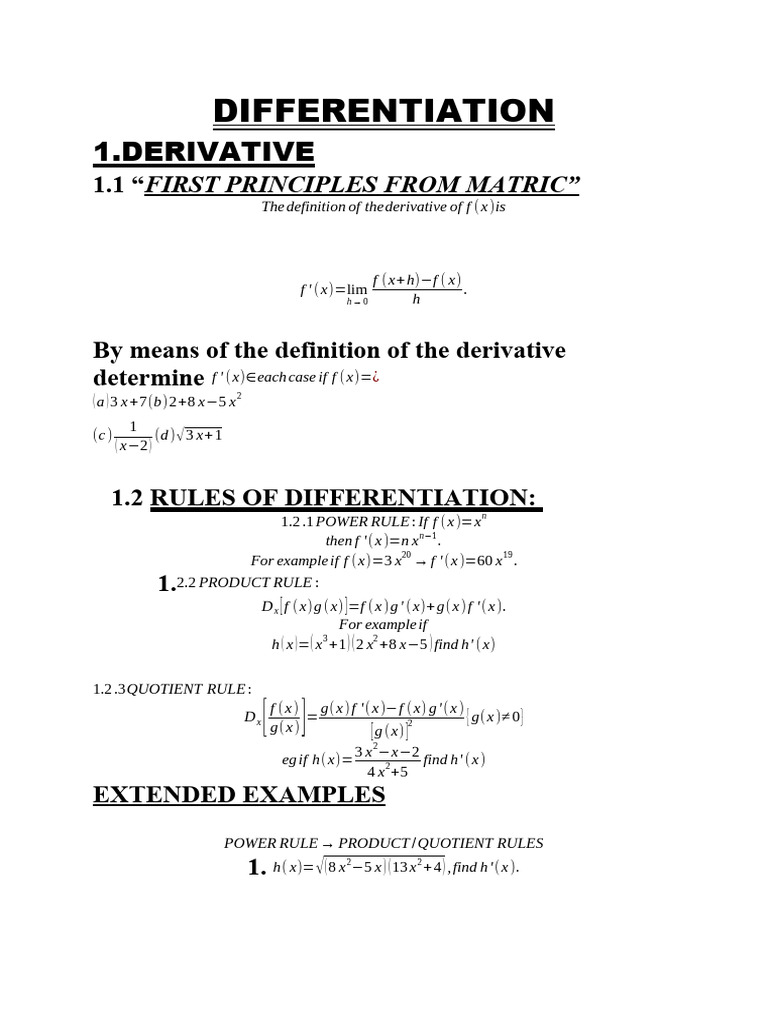 Differentiation and Optimisation | PDF | Demand | Tangent